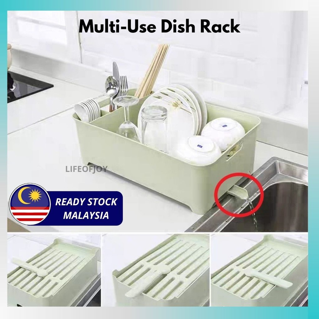 Multi-functional Nordic Style PP Dish Rack with Swivel Spout Drain Rack ...
