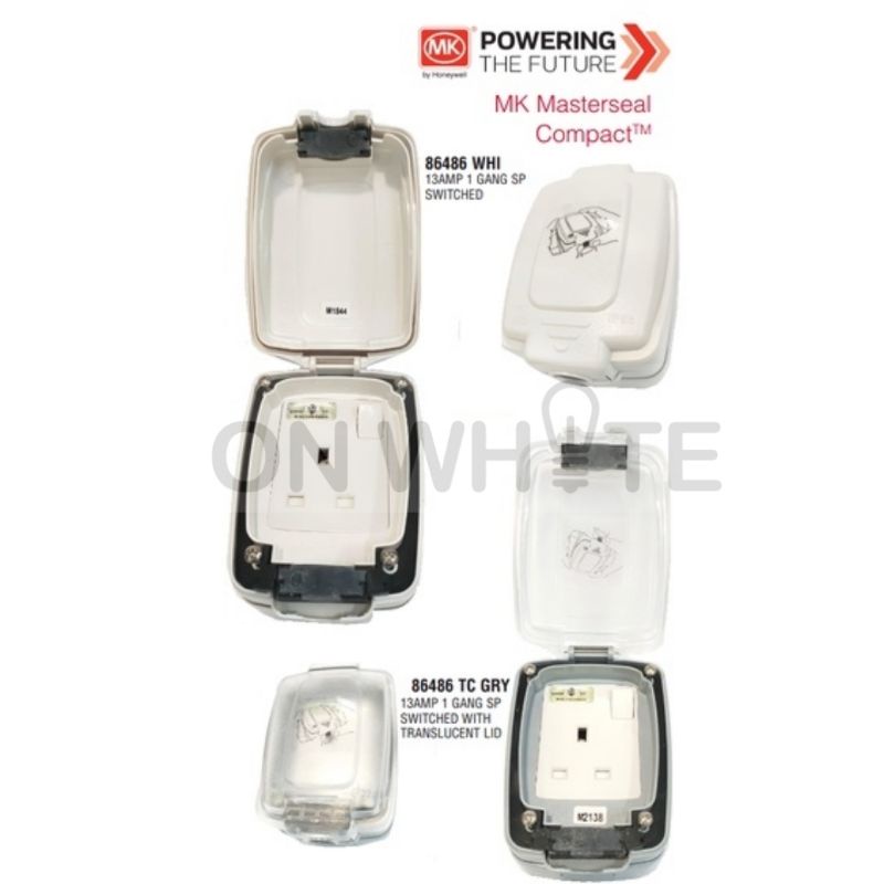 MK 86486 Masterseal Compact 1 Gang 13A Switch Socket Outlet IP66 Grey ...