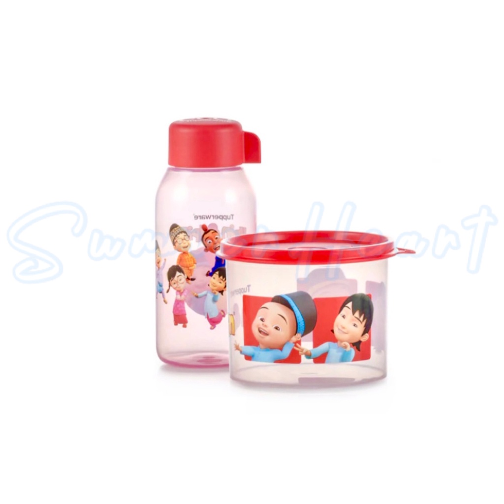 Tupperware Upin Ipin Collection ( Eco Bottle 350ml+Canister 570ml / Illumina Mugs 350ml with ...