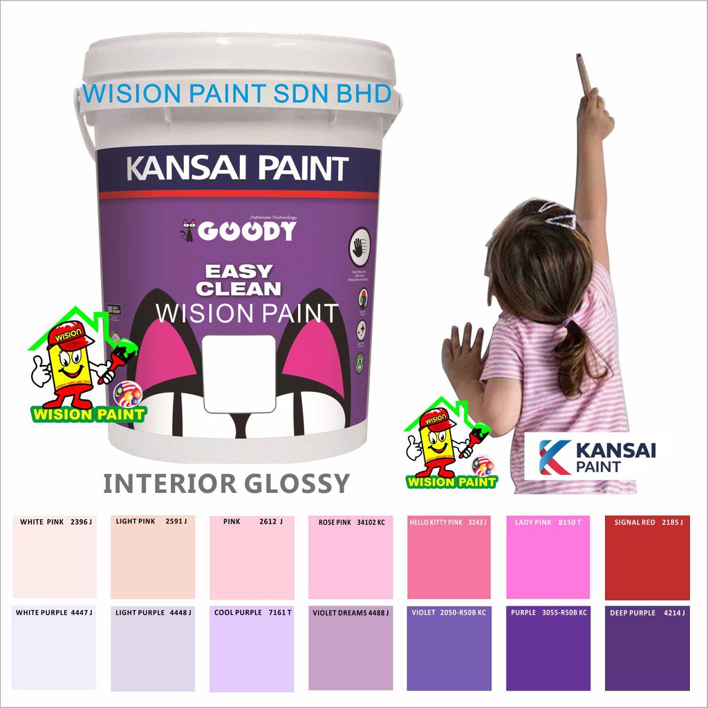 ( 5L ) KANSAI PAINT EASY CLEAN GOODY MID SHEEN FINISH / INTERIOR PAINT ...