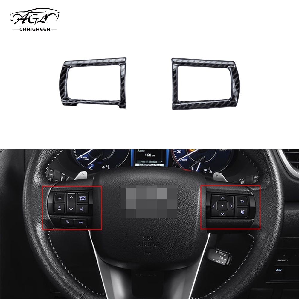 2pcs ABS Carbon Fiber Color Steering Wheel Trim for Toyota Hilux Revo ...