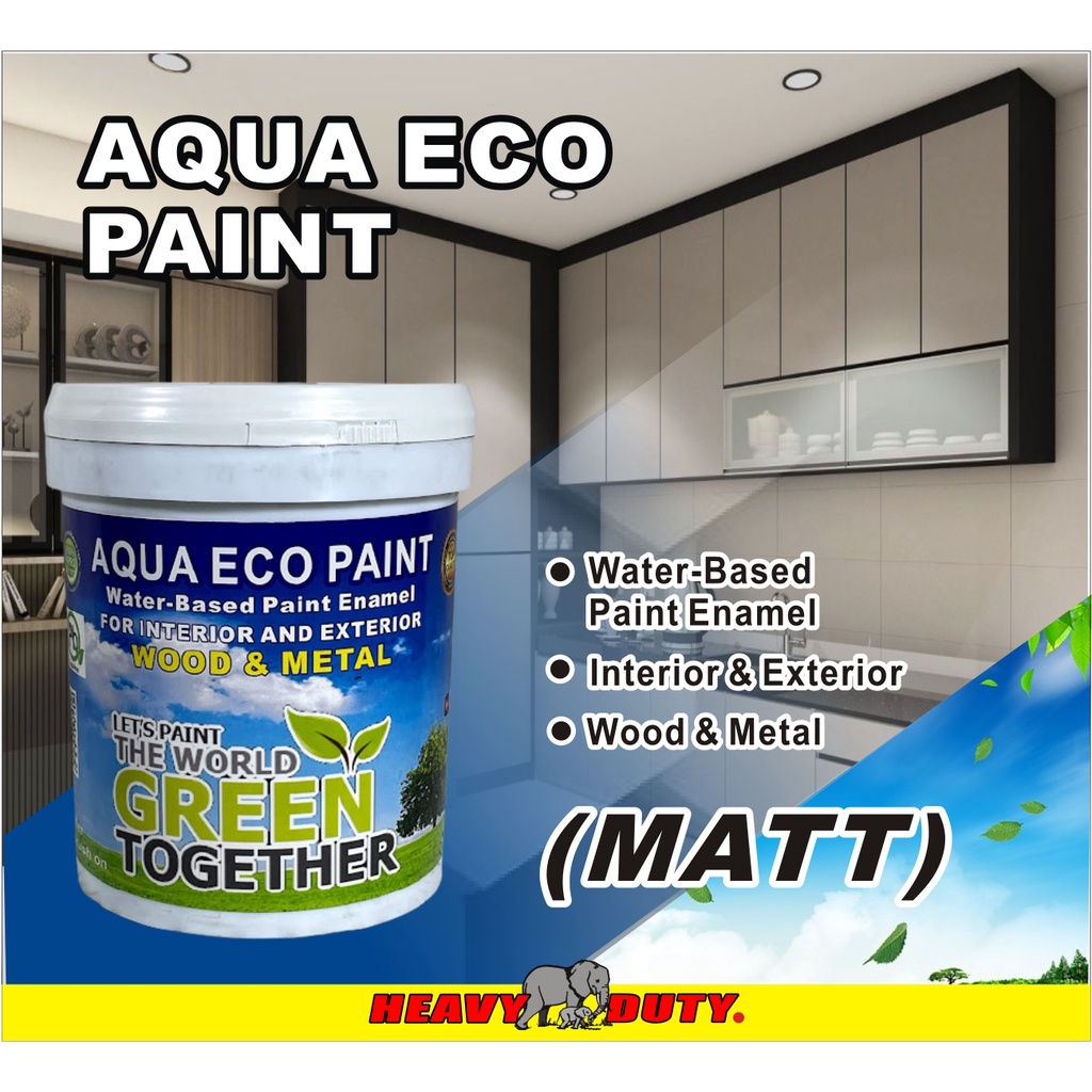 1L AQUA ECO PAINT (MATT) WATER-BASED PAINT ENAMEL / WOOD & METAL ...