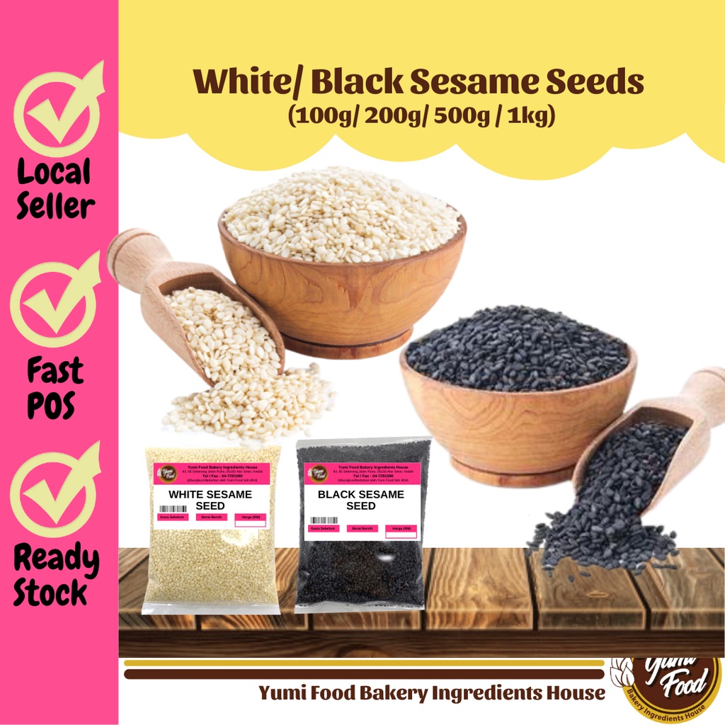 [READY STOCK] 1kg White Sesame Seeds/ Black Sesame Seeds/ Bijan Putih ...
