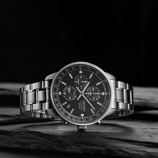 Seiko SSB379P1 Quartz Chronograph Black Dial Hardlex Crystal Glass ...