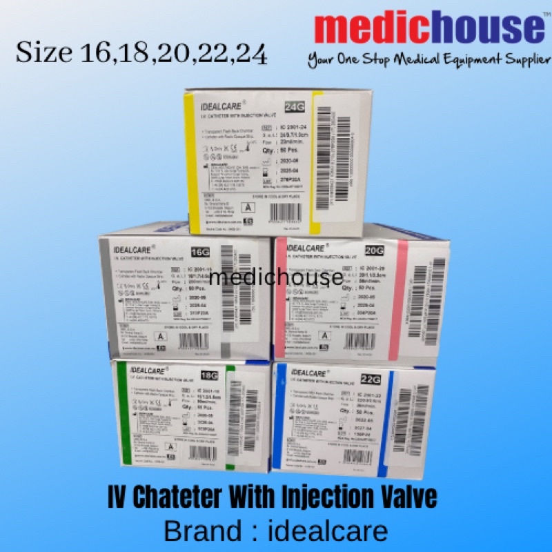 CANNULA IV Catheter with Injection Valve 14G,16G,18G,20G, ,22G,24G(50 pcs) | Shopee Malaysia