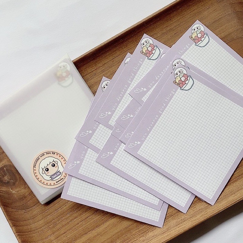 Loose Memo pad - Purple Strawberry Ice- for diary, scrapbook and ...