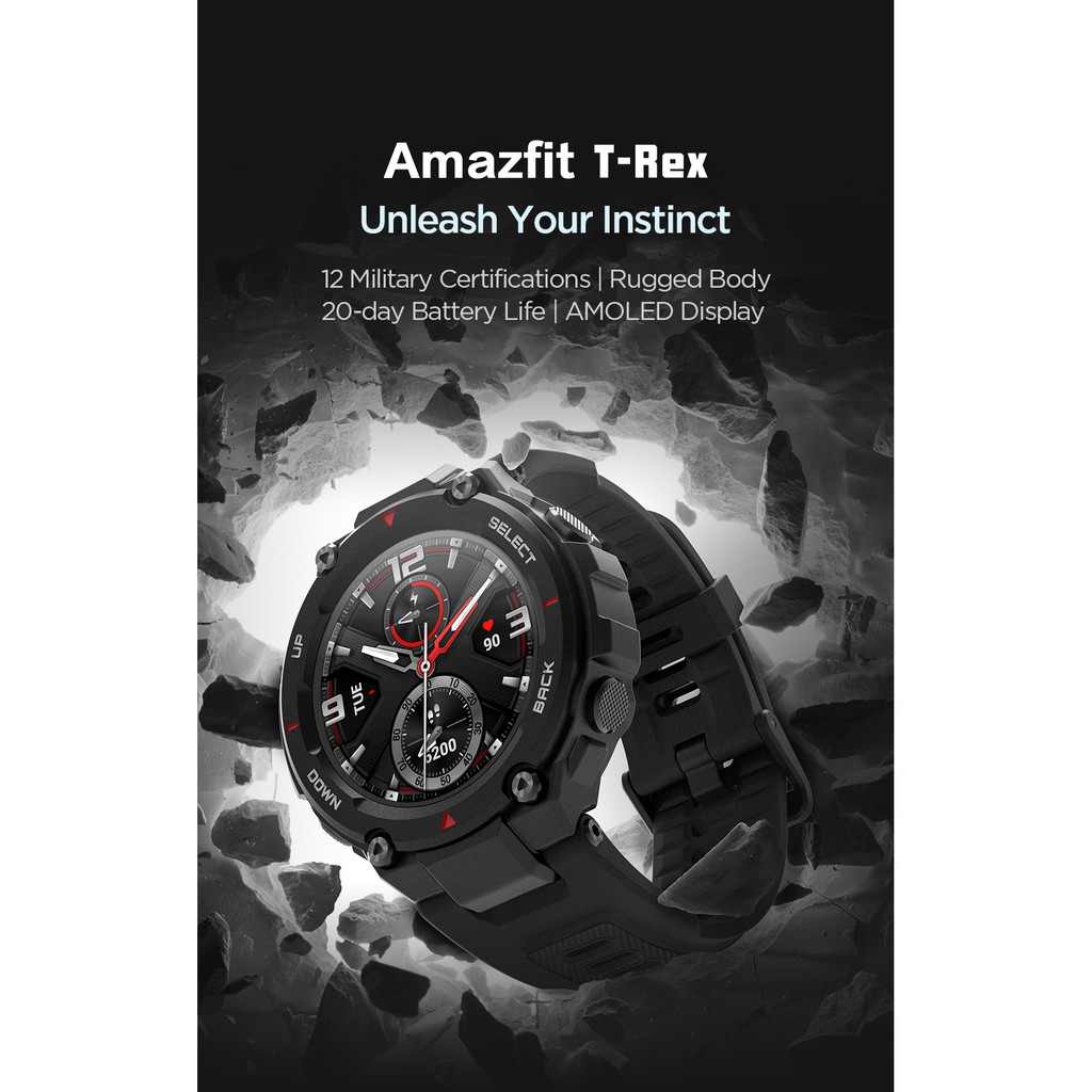🔥Ready Stock🔥Amazfit T-Rex Huami Smart watch 47mm AMOLED Strong battery ...