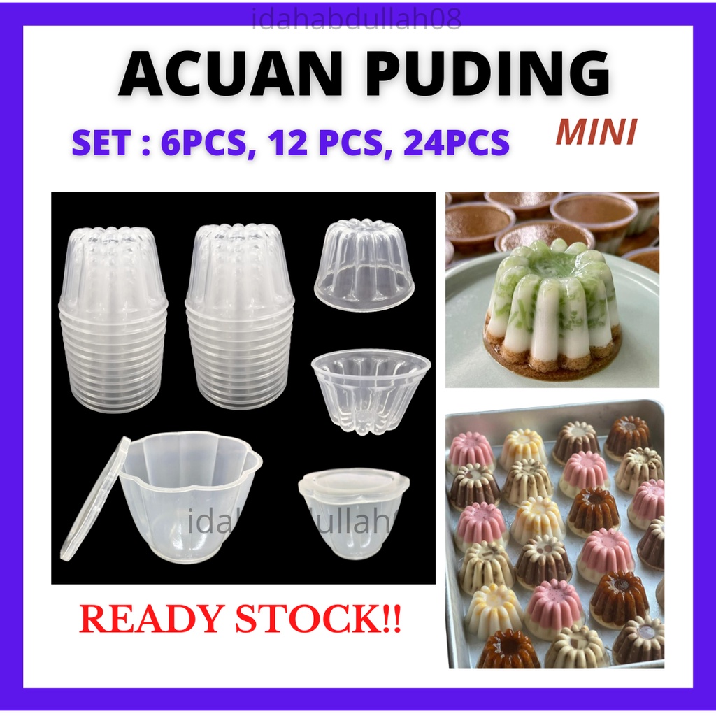 12pcs Acuan Puding Viral Puding Jelly Acuan Mini Agar Agar Jelly Mould Flower Mold Bekas Puding ...
