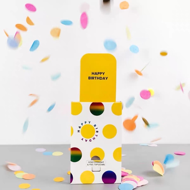 [READY STOCK]•CONFETTI POPPER BIRTHDAY CARD• POPPER CONFETTI CARD PUSH ...