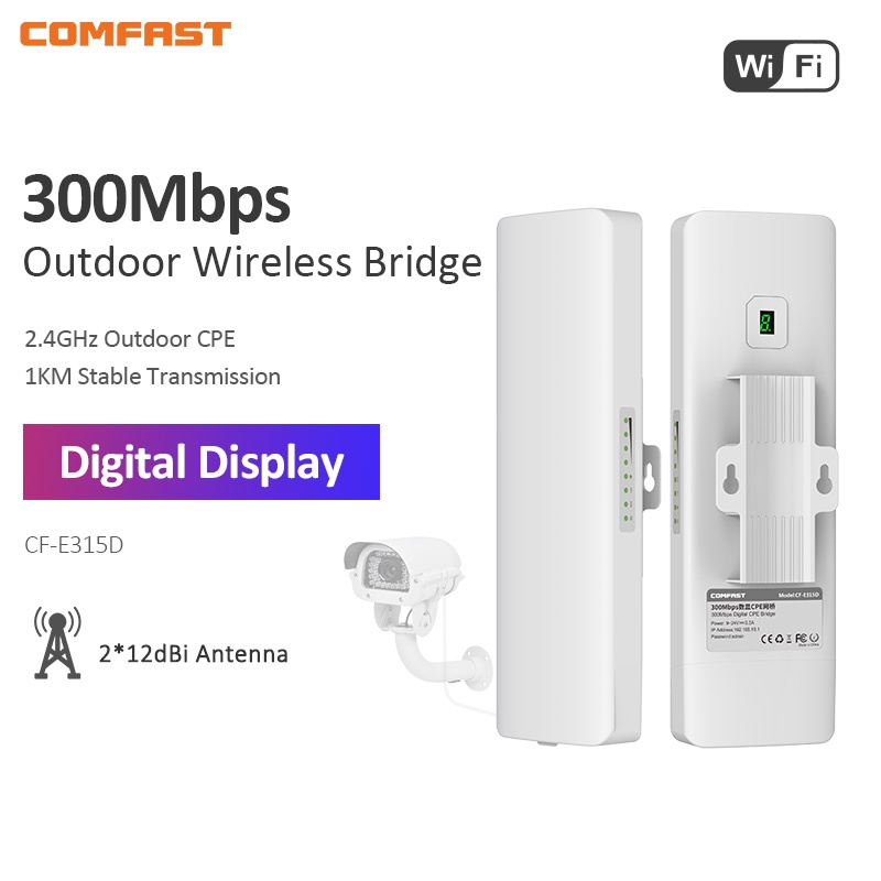 COMFAST 2pcs CF-E315D Point to Point Digital 1KM Long Range Outdoor CPE ...