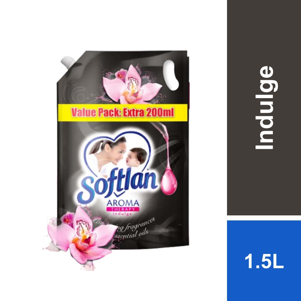 Softlan Aroma Therapy Indulge (Black) Fabric Softener 1.5L Refill ...