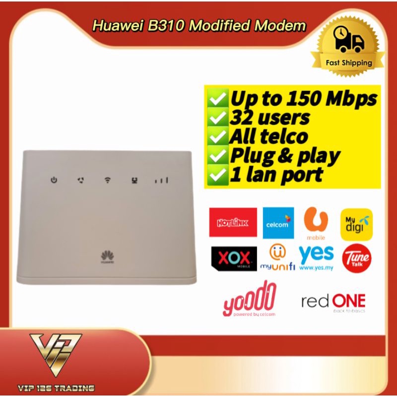 Huawei Modem Modified B310As-852🇲🇾WIFI ROUTER LTE CPE🇲🇾Unlimited Data ...