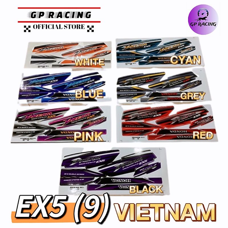 Honda EX5 Dream Sticker (9) Set VIETNAM STRIPE STRIKE STIKER COVER SET ...