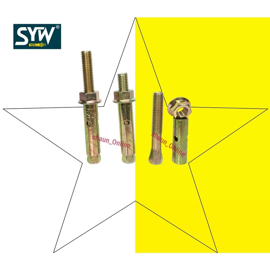 (Box) - 3/8" x 3" SYW SLEEVE ANCHORS/BESI WALL PLUG MALAYSIA BRAND SYW ...