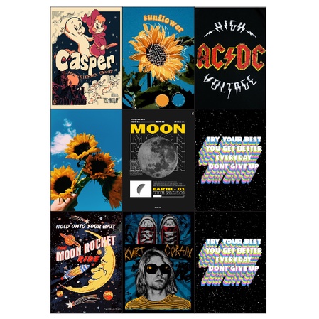 Aesthetic poster wall art collage art wall poster A4 A5 custom | Shopee ...