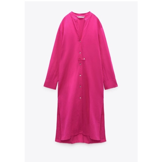 [READY STOCK 🇲🇾]HOT PINK LINEN LONG TOP | Shopee Malaysia