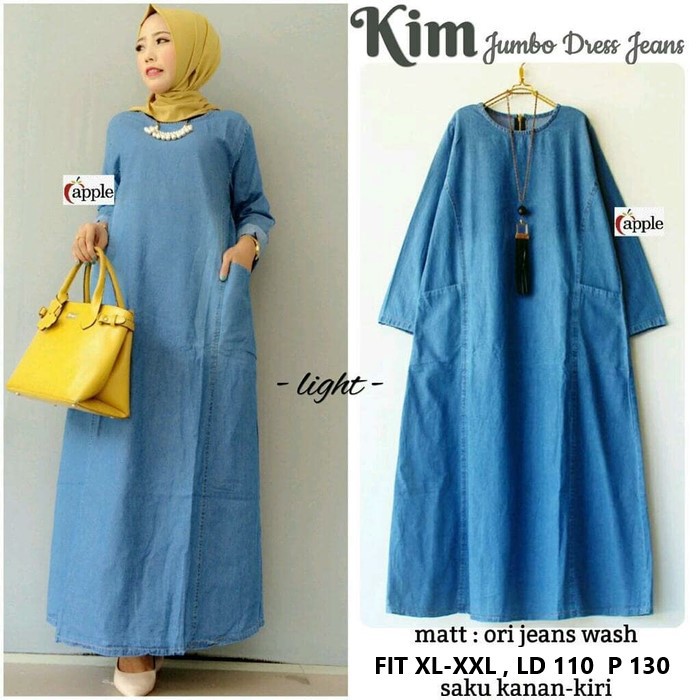 Kim JUMBO GAMIS DRESS JEANS ORIGINAL Contemporary HQ | Shopee Malaysia