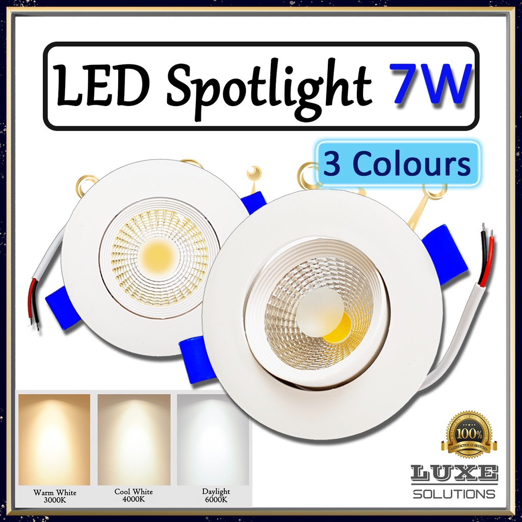 7W 💡LED Spotlight Eyeball Ceiling Recessed Panel Light Downlight💡 Lampu ...