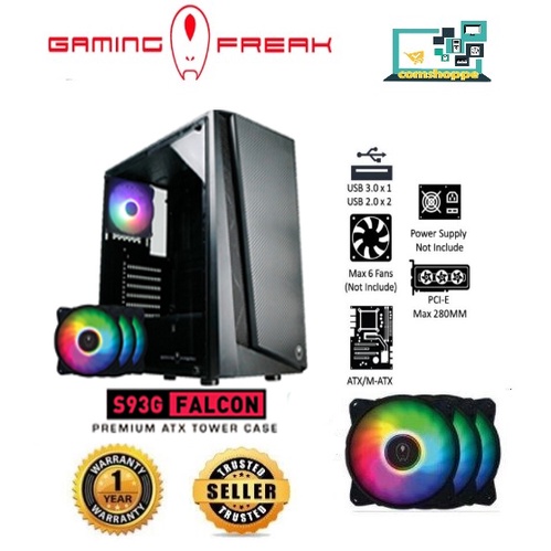 AVF Gaming Freak Casing S93G-FALCON Premium Middle Tower Case - USB 3.0 ...