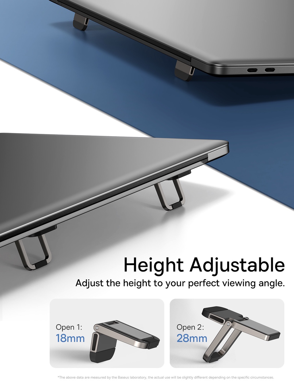 Baseus Slim Portable Laptop Kickstand 10KG Load-bearing Non-slip Zinc ...