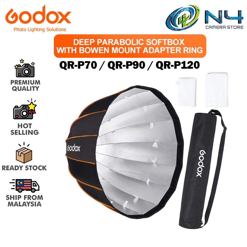 Godox QR-P70 QR-P90 QR-P120 Parabolic Softbox 70CM 90CM 120CM QR P70 P90 P120 | Shopee Malaysia