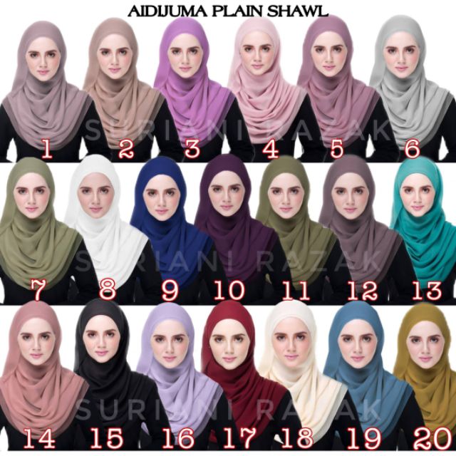 AIDIJUMA PLAIN SHAWL NEW | Shopee Malaysia