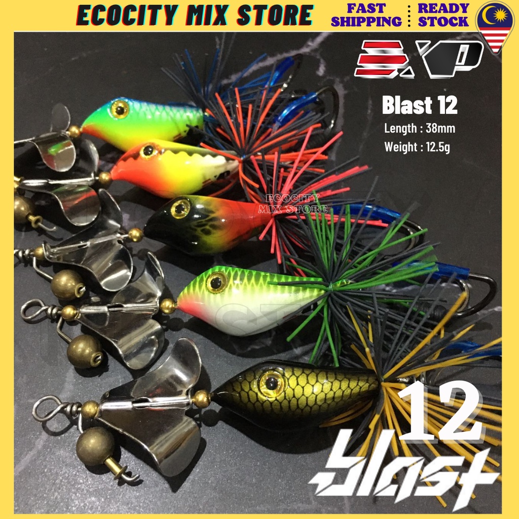 [ECM] EXP Blast 12 Wood Jump Frog 3.8cm/12.5g Splash Bait Buzzbait ...