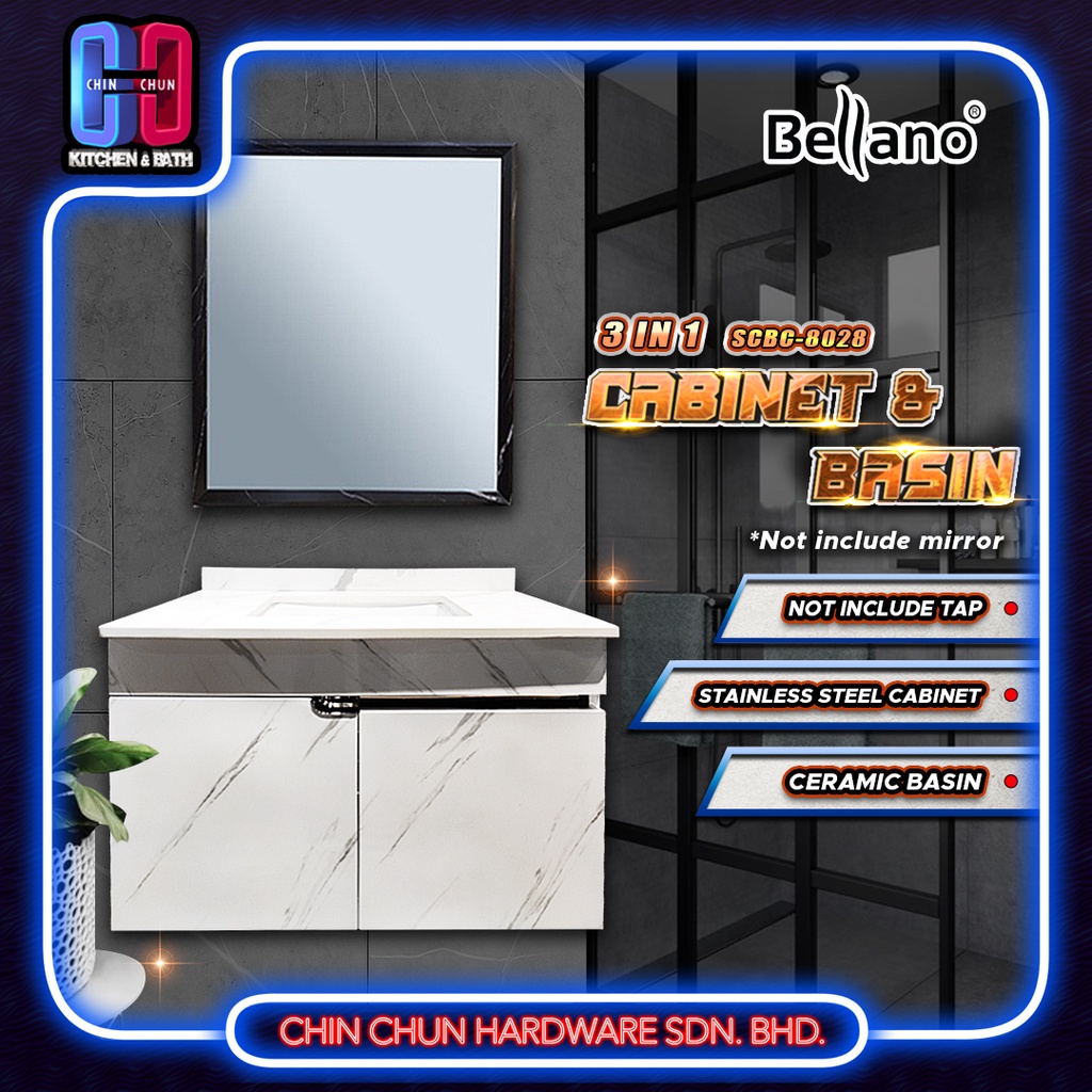 BELLANO SCBC-8028 3 IN 1 BASIN CABINET BLN-2023-GREY BLN-2019-MG ...