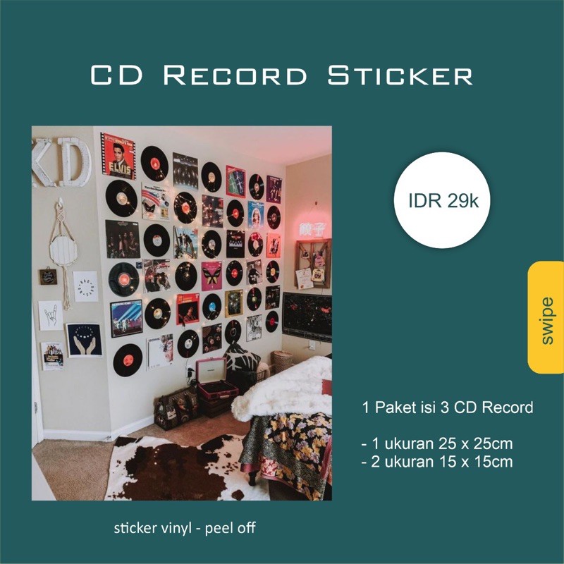 RECORD CD AESTHETIC STICKER || Matte vinyl sticker | Shopee Malaysia