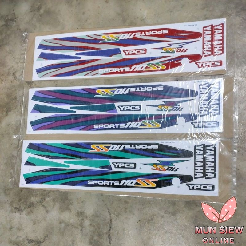 Stiker Sticker Body Stripe Cover Set (2) Yamaha Y110ss Y110 Ss One | Shopee Malaysia