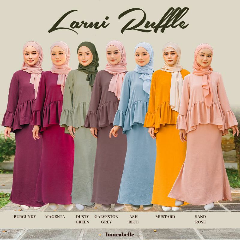 LARNI RUFFLE KURUNG 🔸 ORIGINAL HAURABELLE 🔸BAJU BRIDESMAID IRONLESS ...