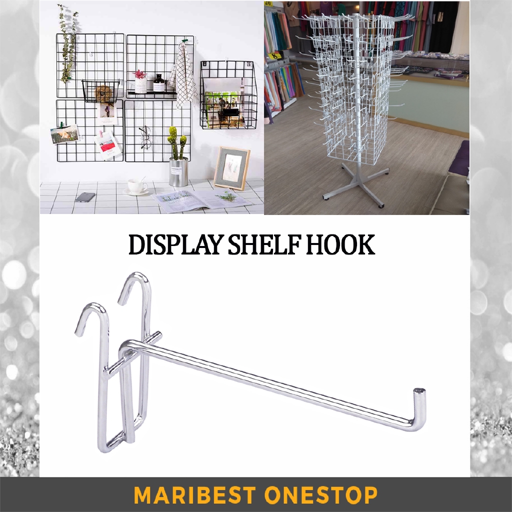 14cm - 30cm Bracket Grid Hook Shelf Display Hook Pegs Hanging Panel ...