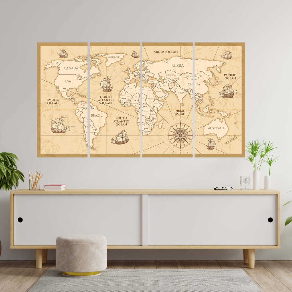 Wall Decoration 120x60cm Jumbo World Map Series 4pcs | Shopee Malaysia