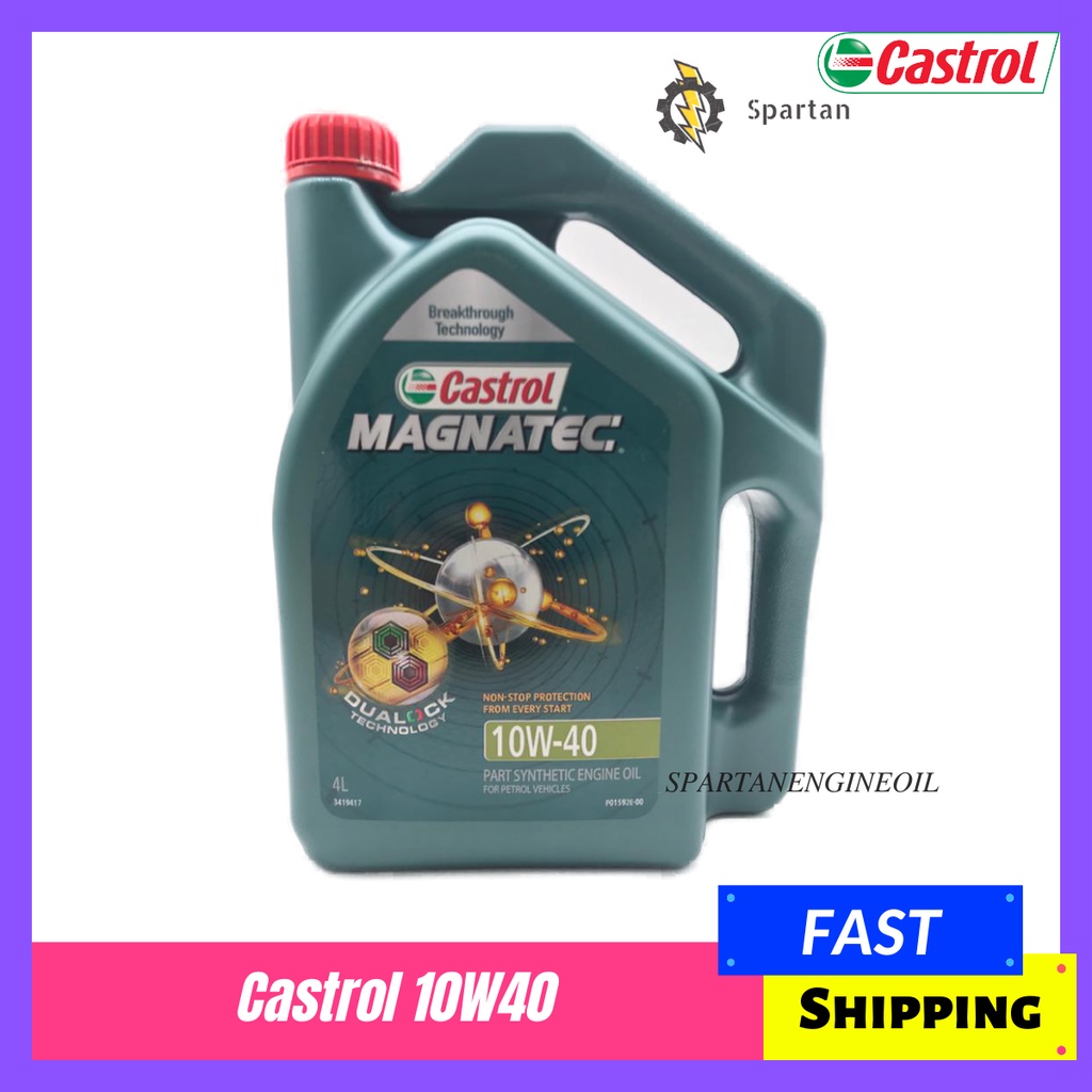 Castrol Magnatec (Dualock) 10W40 Semi Synthetic Engine Oil ( 4L ...