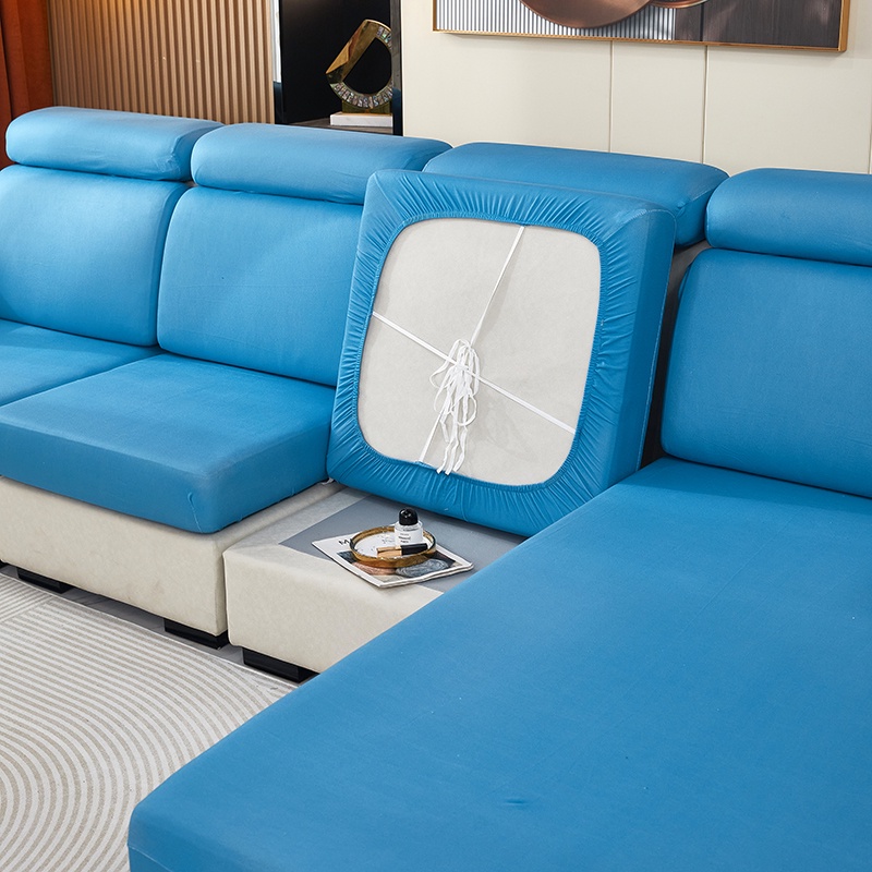 Solid Color Stretch Sarung Sofa Seat Cushion Cover 1/2/3/4 Seater L ...