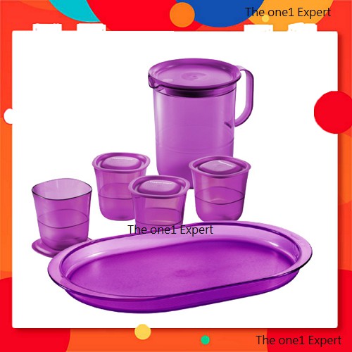 💥 Original Tupperware Purple Royale Crystalline Drinking Set Pitcher 1 ...
