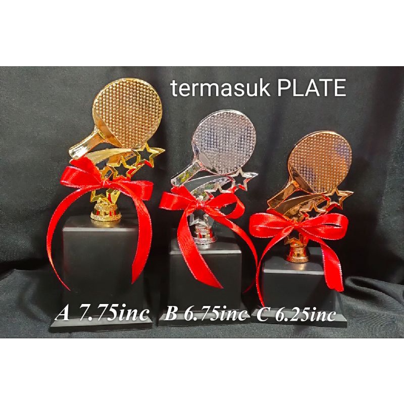 TROPHY PING PONG termasuk plate wording. | Shopee Malaysia