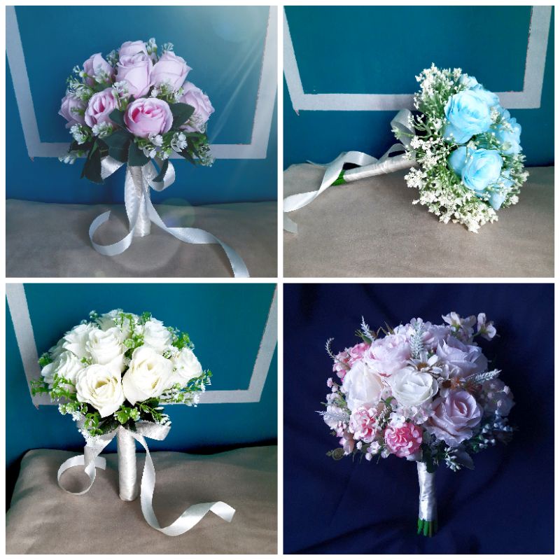 (KIPAS) Bunga tangan murah| White rose bouquet | hand bouquet | Tunang ...
