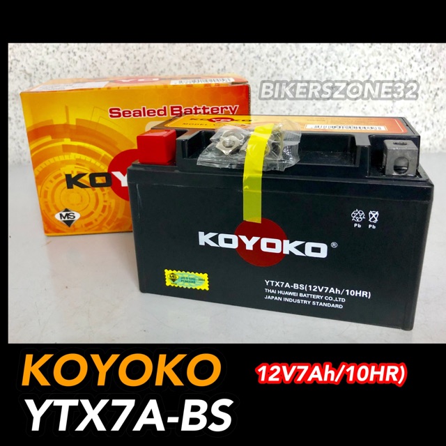 KOYOKO YTX7A-BS Motorcycle Sealed Battery (12V7Ah/10HR) | Shopee Malaysia