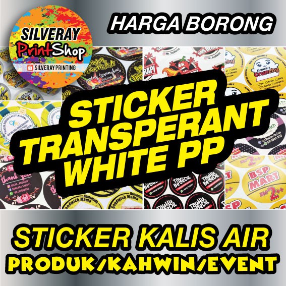 STICKER TRANSPARENT / KALIS AIR STRONG GLUE PRODUK LABEL PELEKAT ...