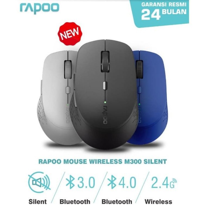Rapoo Multi-mode Wireless Silent Optical Mouse M300 Silent | Shopee ...