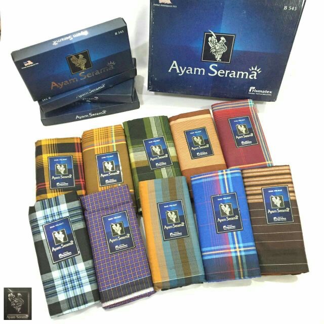 Kain Pelikat Ayam Serama - Kotak Biru (MIX DESIGN) | Shopee Malaysia