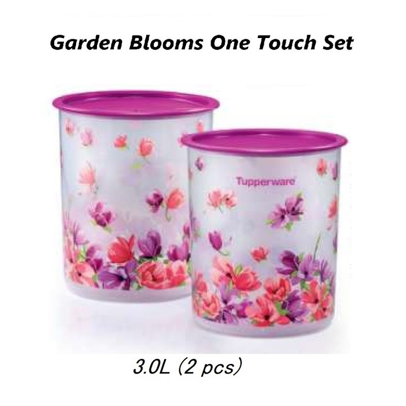 Tupperware OT One Touch Garden Blooms 3L (2pcs) Air Tight Food ...