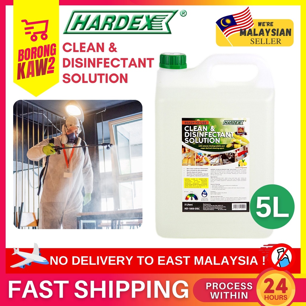 5 Litre ( 5L ) HARDEX Clean & Disinfectant Solution Sanitizer Kill 99.9 ...