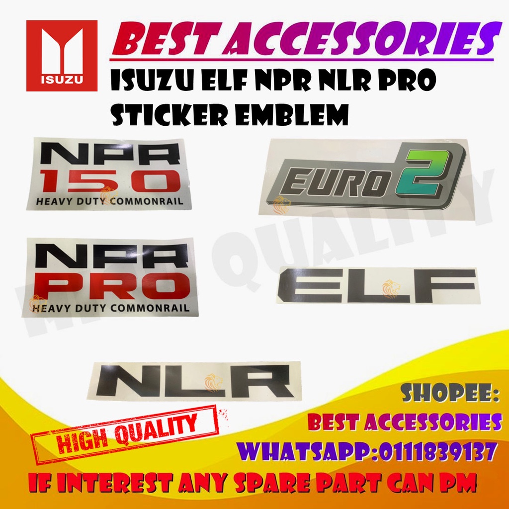 ISUZU ELF NPR NLR PRO STICKER EMBLEM HIGH QUALITY | Shopee Malaysia
