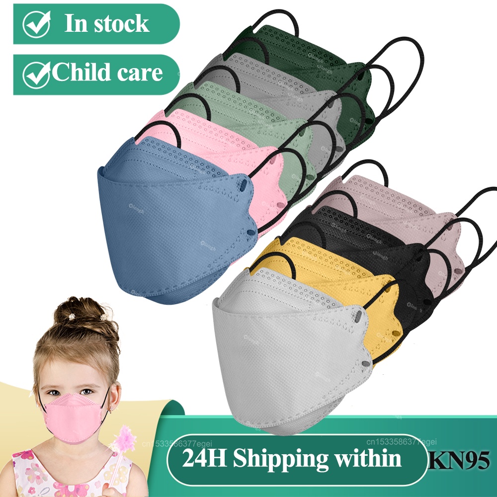 Elough 50/100Pcs Children Fish Masks KF94 FPP2 Child Masks KF94 Kids ...