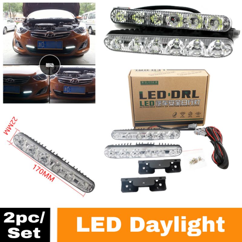 Universal Car DRL Light LED Daylight lampu Slim Fog Lamp signal High ...