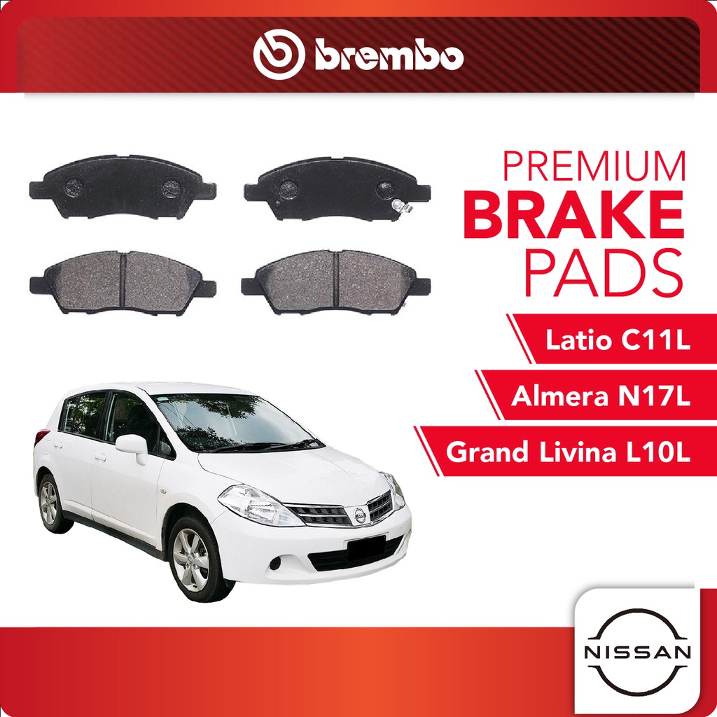 BREMBO Front Pads (1 set) - Compatible with Nissan Latio C11L, Grand ...