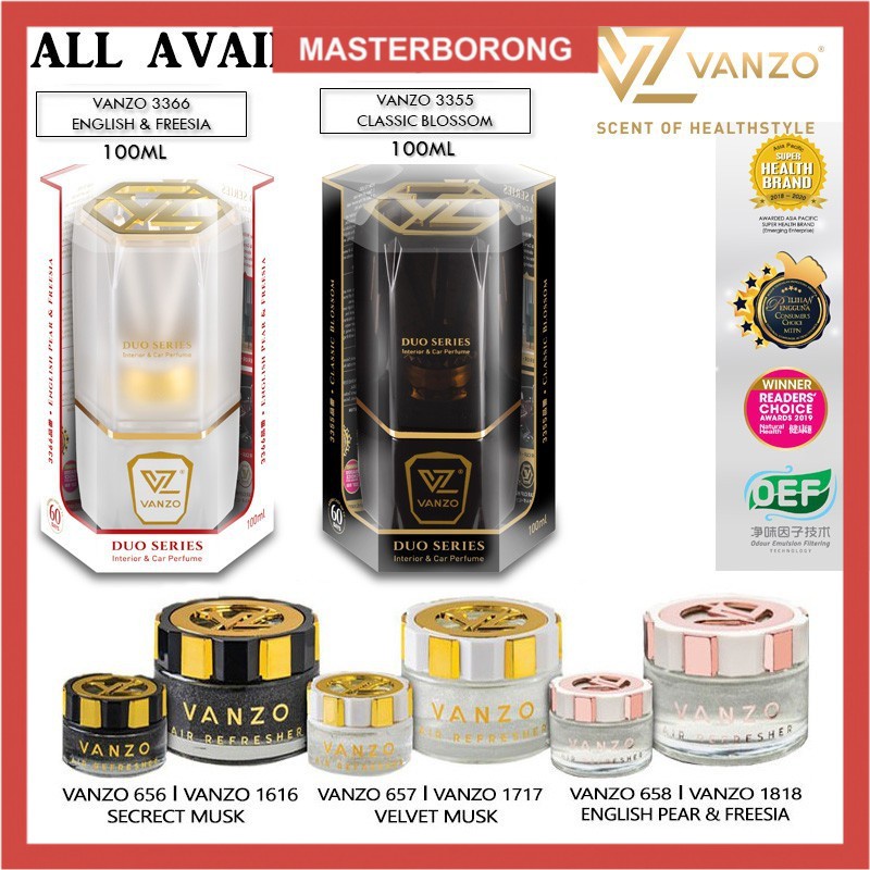 masterborong 3355 3366 VANZO Duo Series Classic Blossom】Car Freshener ...