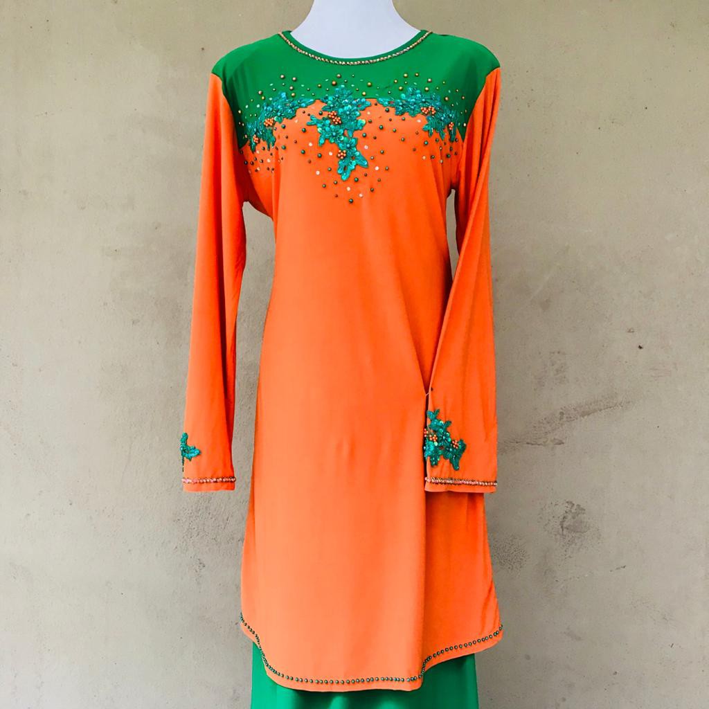 Baju Kurung Moden vietnam dubble lace Bawah Baju Dan Tangan | Shopee ...